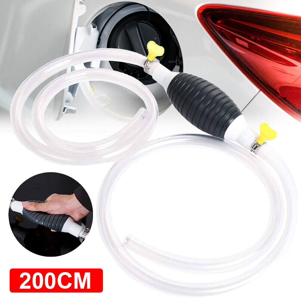 Siphon Fuel Transfer Pump Hand Transfer Fuel Pump with 2m Syphon Hose ...