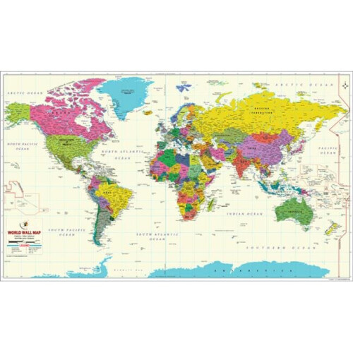 Maps of World mow-world-vivid-roller Classroom Pull Down World Vivid ...