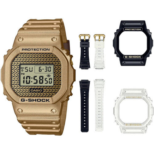 CASIO G-SHOCK Mod. THE ORIGIN - GOLD CHAIN Limited Edt. Special Pack ...