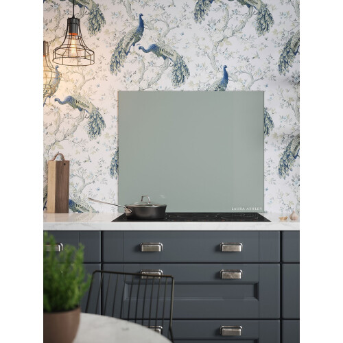 Laura Ashley Kitchen Splashback Grey Glass Cooker Panel 90 x 75cm on OnBuy