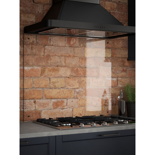 Clear Glass Kitchen Splashback with Bronze Caps 900 x 750mm on OnBuy