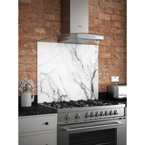 Kitchen Splashback Marble Glass Cooker Hob Wall Tile Panel 90 x 75cm on ...