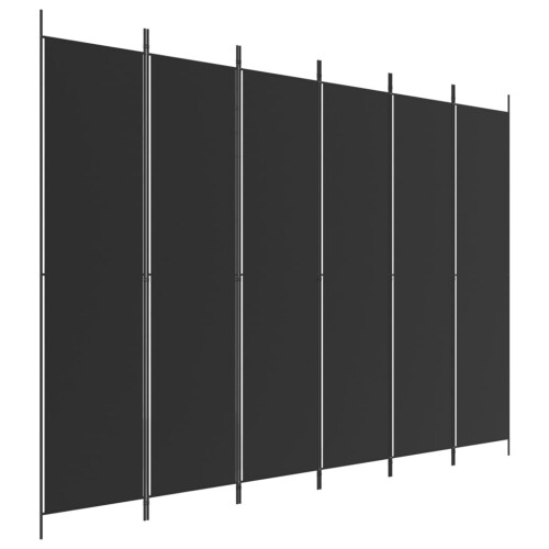 (black, 300 x 220 cm) vidaXL 6-Panel Room Divider Fabric Privacy Screen ...