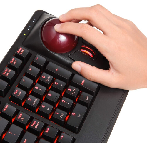 Perixx PERIBOARD-322 Large Trackball Mechanical Keyboard - 55 mm ...