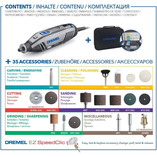 Dremel 4250 Rotary Tool 175 W, Multitool Kit with 35 Accessories, 175W ...