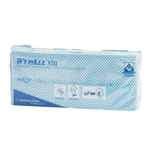 WypAll X50 Colour Coded Cleaning Cloths 7441 - Blue Wiping Cloths - 1 ...
