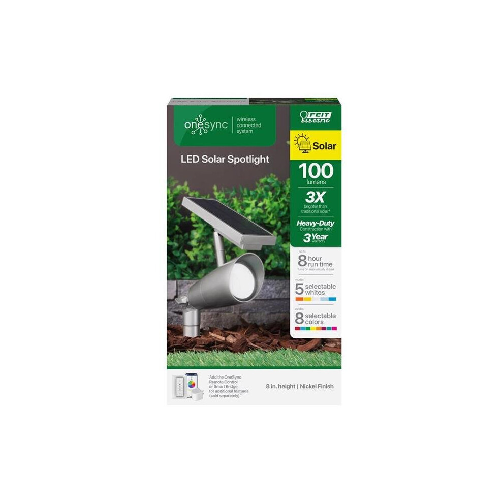 Feit Electric 3010280 100 watt LED OneSync Brushed Nickel Solar Powered ...