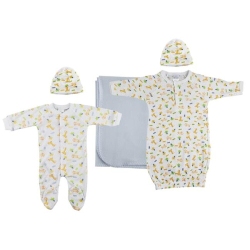 Bambini NC-0954S Boy Newborn Baby 5 Piece Layette Sets, White & Blue on ...