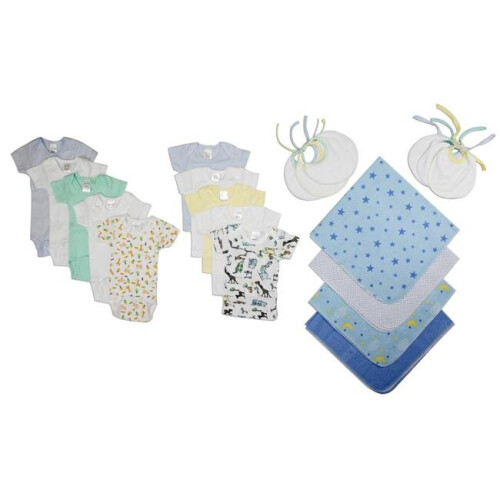 Bambini NC-0414L Baby Boy 20 Piece Layette Sets, White & Blue - Large ...