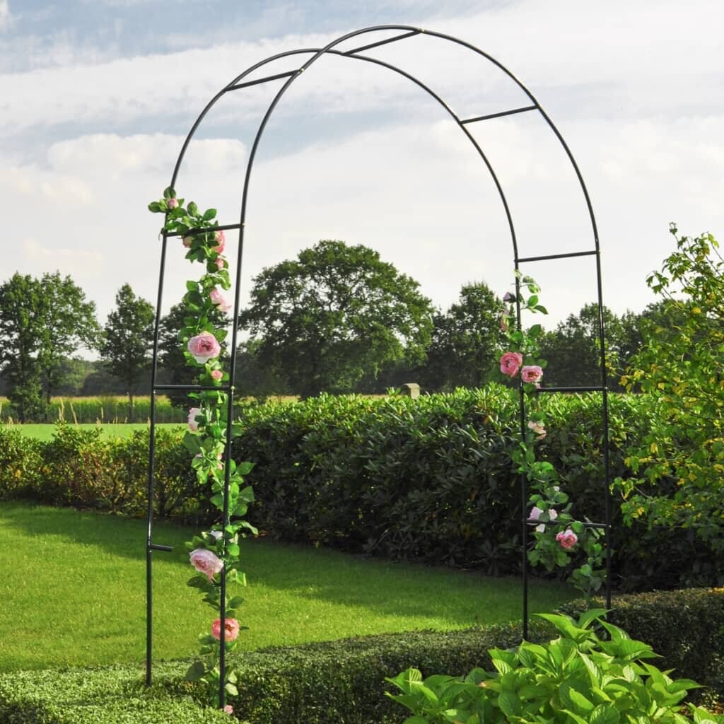 HI Rose Arch Green 2.4m Height Steel Garden Arch Outdoor Obelisk Garden ...