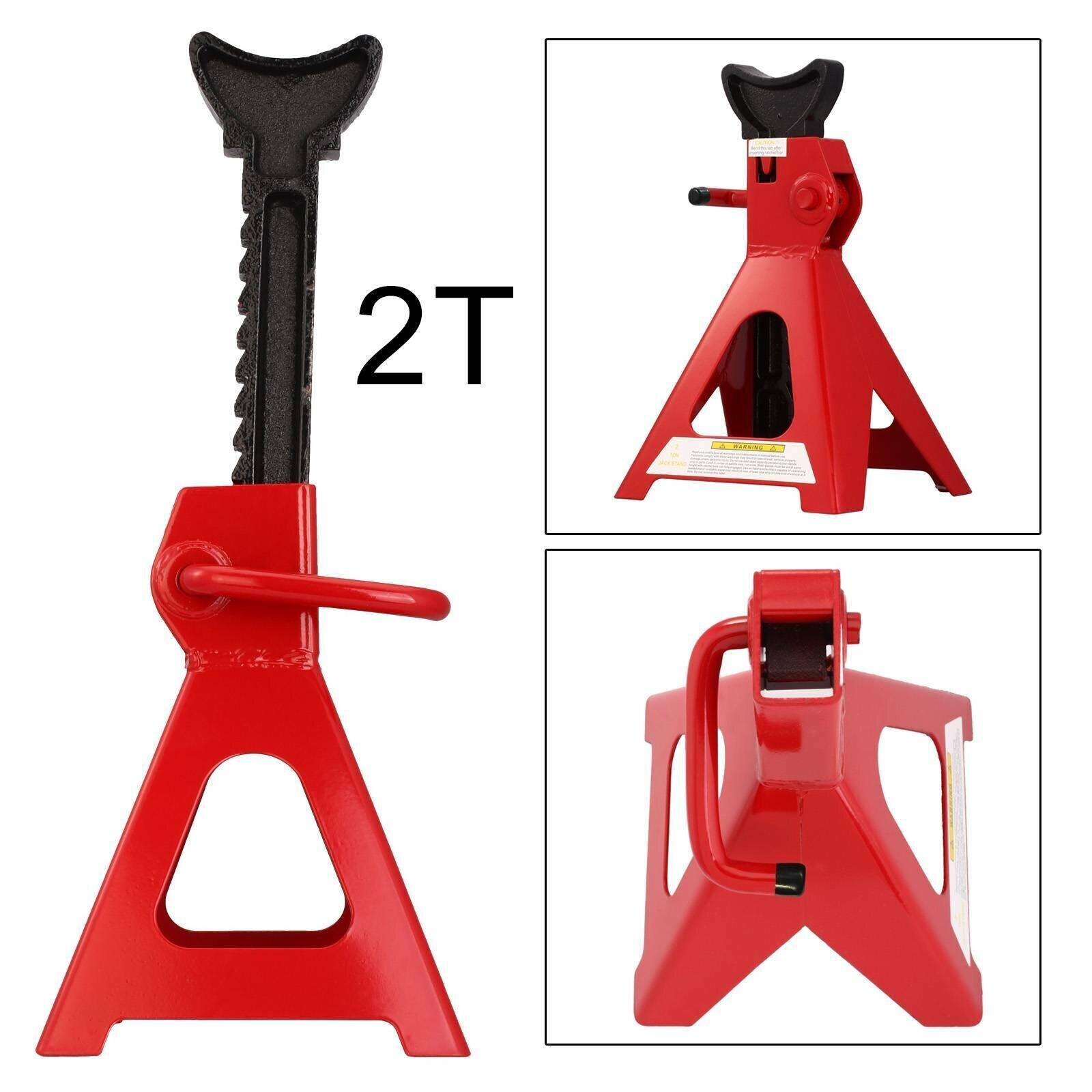 2X 2 Ton Axle Stands Floor Jack Heavy Duty Lifting Capacity Stand Car ...