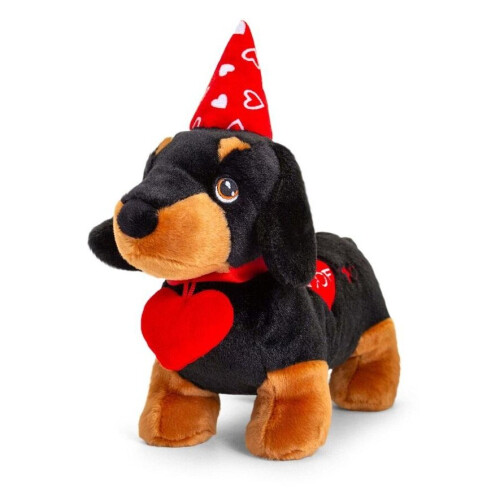 Keeleco I Woof You Sausage Dog Valentine Plush Toy on OnBuy