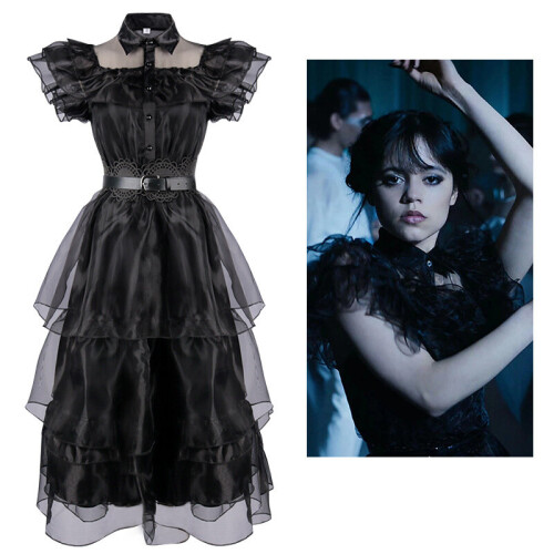 (140) Movie Wednesday Cosplay Dresses Wednesday Addams Cosplay Costume ...