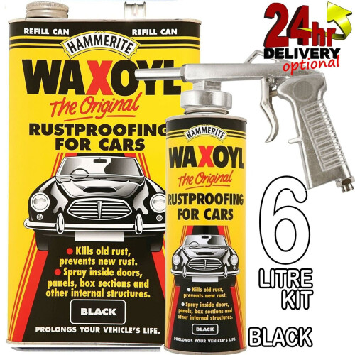 Hammerite Waxoyl 6L Black Refill Kit for Rust Eliminator & Prevention ...