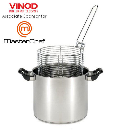 Vinod Stainless Steel Deep Fryer Chip Pan ROBUST Stainless Steel Basket ...