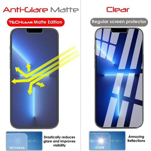 TECHGEAR [3 Pack] Matte Screen Protectors for iPhone 14 - ANTI GLARE ...
