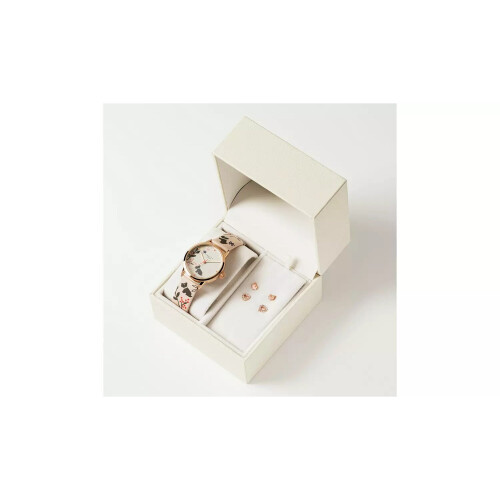 Radley Ladies Grey Leather Strap Watch and Earrings Gift Set on OnBuy