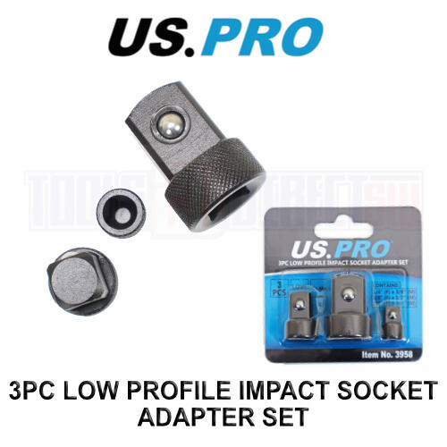 US PRO Tools 3pc Super Low Profile Impact Socket Adaptor Reducer ...