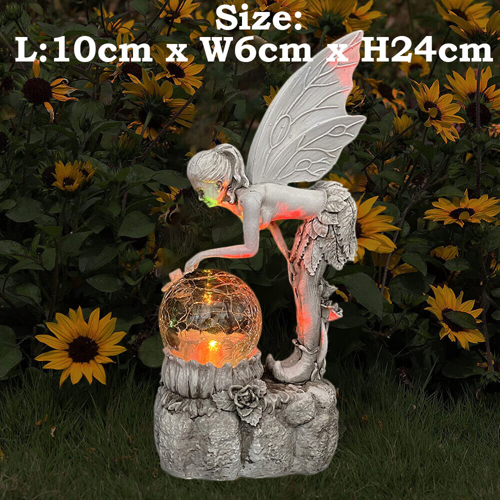 (Angel A Color Change) LED Solar Lamp Fairy Garden Statues Solar Light ...