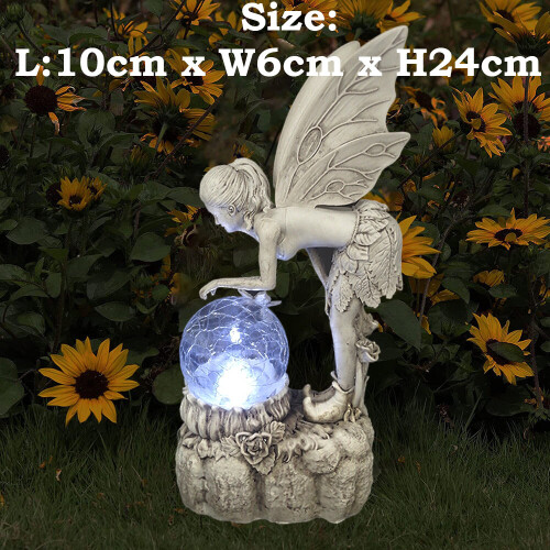 (Angel A White Light) LED Solar Lamp Fairy Garden Statues Solar Light ...