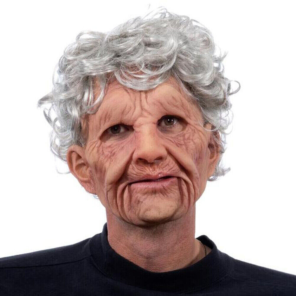 (Grandma) Old Man Mask Latex Halloween Cosplay Party Realistic Full ...