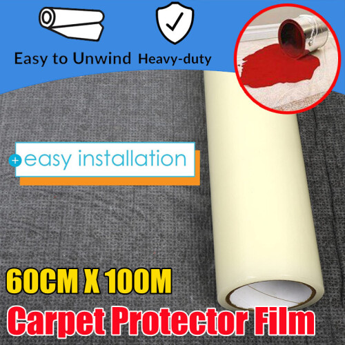 60CM X 100M Heavy Duty Carpet Floor Protection Film Dust Cover Roll on ...