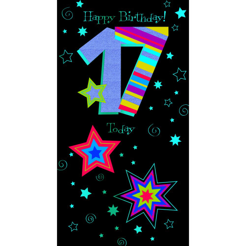 Teens 17th Birthday 17 Today Embellished Greeting Card Talking Pictures ...