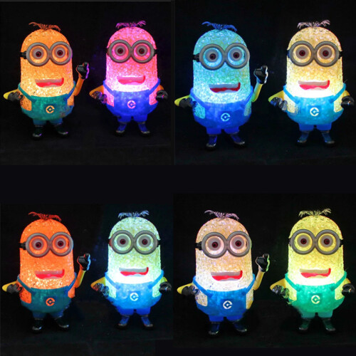 Anime Minions Led 7 Colours Plastic Crystal Night Model Decoration ...