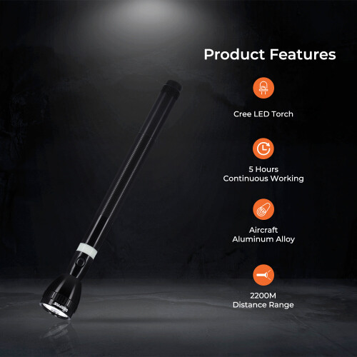 Geepas LED Torch Rechargeable LED Handheld Flashlight Super Bright CREE ...