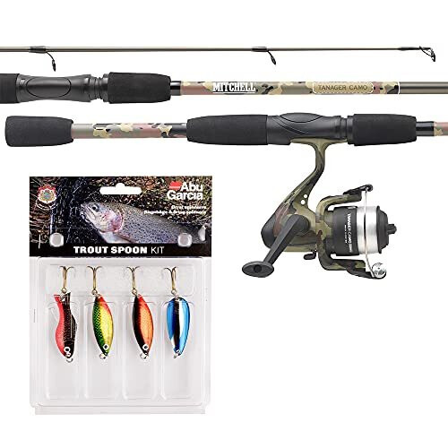 Mitchell Tanager Camouflage fishing set of a rod and reel combo with ...