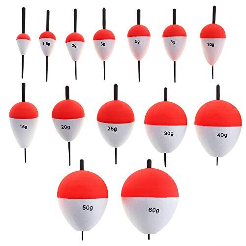 OriGlam 14pcs Fishing Bobbers Hard Foam Snap-on Floats Fishing Floats ...