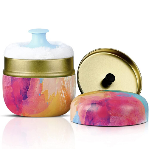 Body Powder Case with Powder Puff Powder Container Tea Canister for ...
