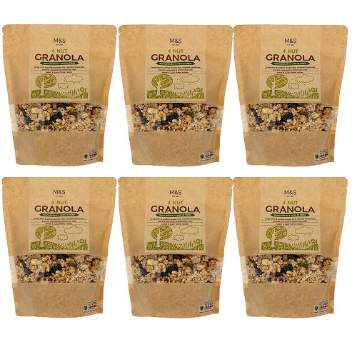 M&S Four Nut Granola Wholegrain & High In Fibre 6x 500g Best Before ...