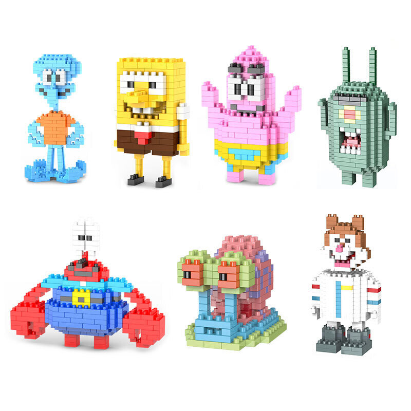 7pcs Building Blocks SpongeBob SquarePants Kids Figure Toy Bricks on OnBuy