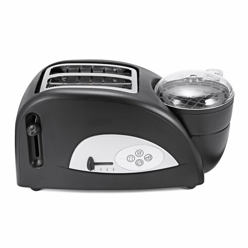 2 In 1 Stainless Toaster and Egg Cooker Breakfast Wide Slot Toaster ...