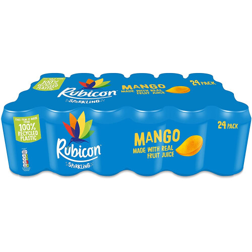 Rubicon Sparkling Fizzy Drink with Real Fruit Juice 330 ml Multipack ...