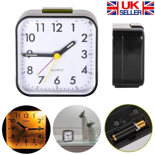 Small Bedside Clocks Quartz Alarm Clock With Night Light Snooze Silent ...