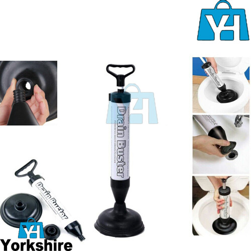 DRAIN BUSTER UNBLOCK SINK PIPE TOILET BATH HEAVY DUTY PLUNGER TOOL on OnBuy