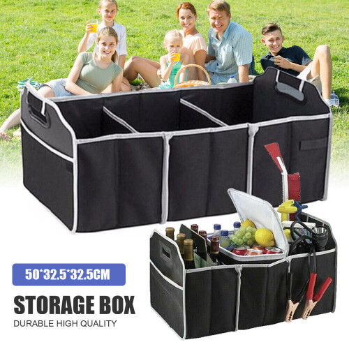Large Car Boot Trunk Storage Organiser Portable Folding Box Heavy Duty ...
