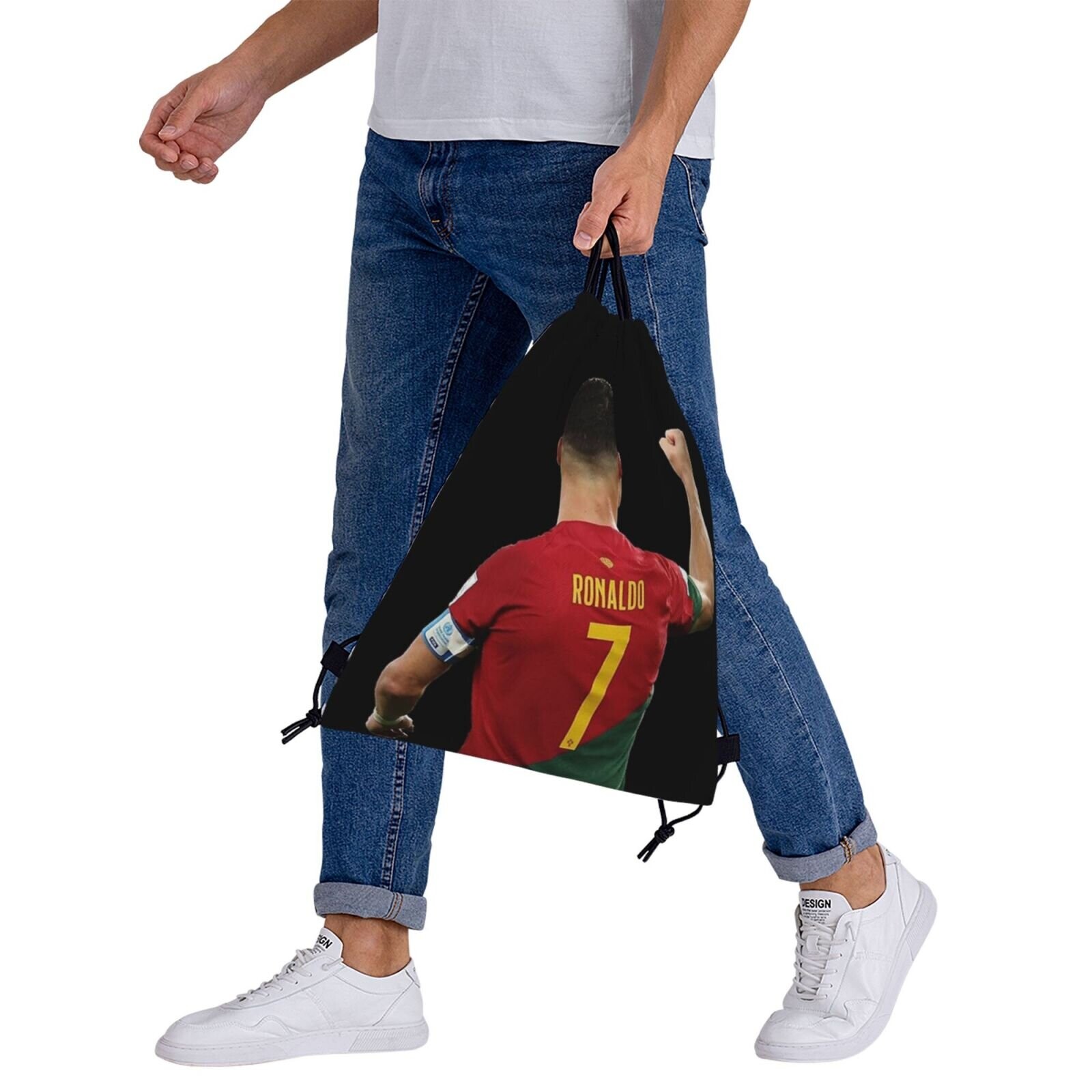 Drawstring Bag Cristiano Ronaldo Sport Gym Bag Travel Adult Kid on OnBuy