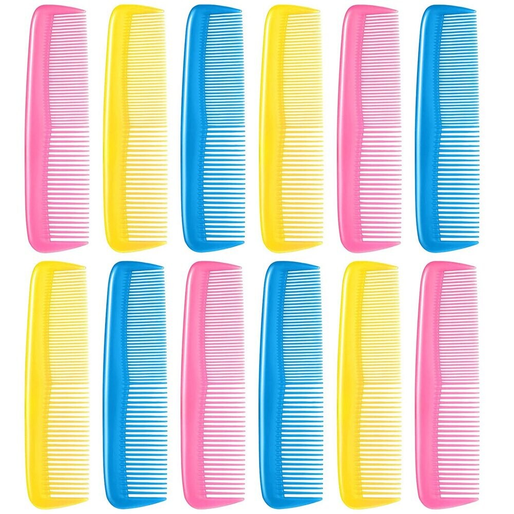12 Pieces Colorful Hair Combs Set Women Men Colorful Plastic Fine Comb ...