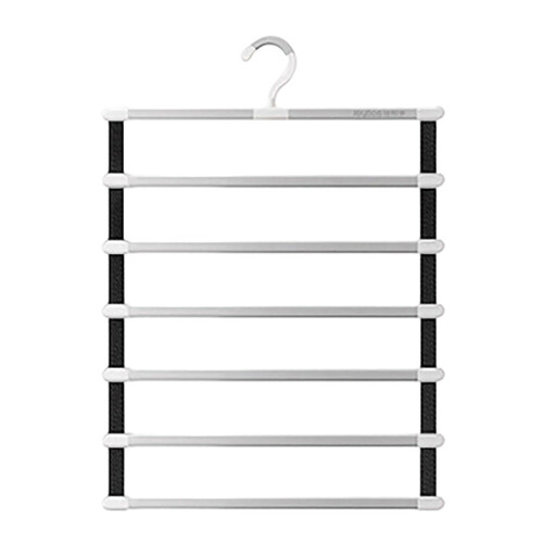 6 Layers Pants Hangers Space Saving Trouser Storage Racks Home Closet ...