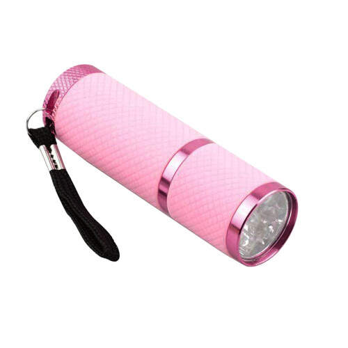 Outdoor Mini Pink Rubber Coated 9-LED Flashlight Torch on OnBuy