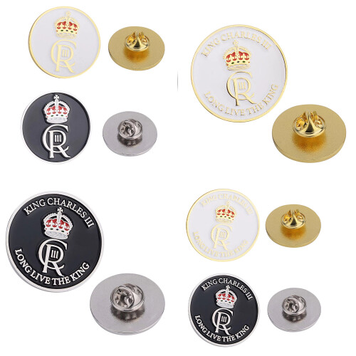 King Charles III Coronation Lapel Pin Badge Royal Crown Metal Brooch ...