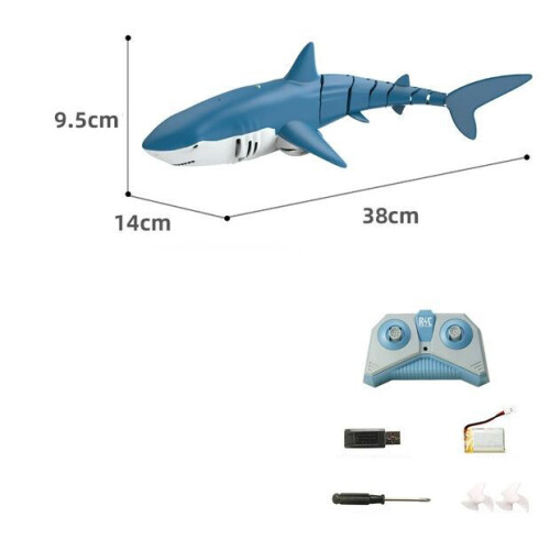 (Blue) Funny RC Shark Toy Remote Control Animal Bath Tub Pool Electric ...