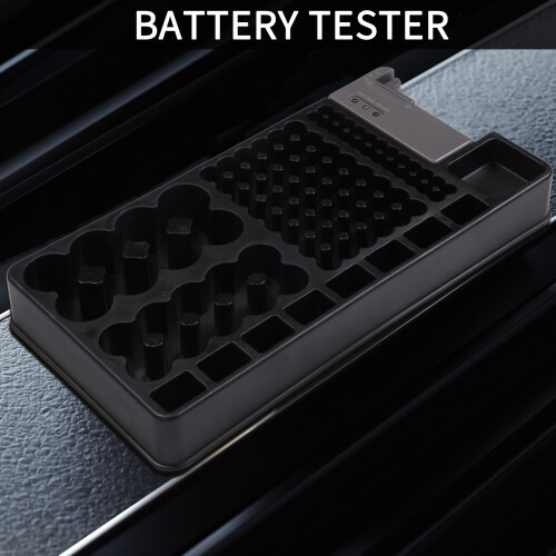 Battery Storage Organizer Holder with Tester - Battery Rack Case Box ...