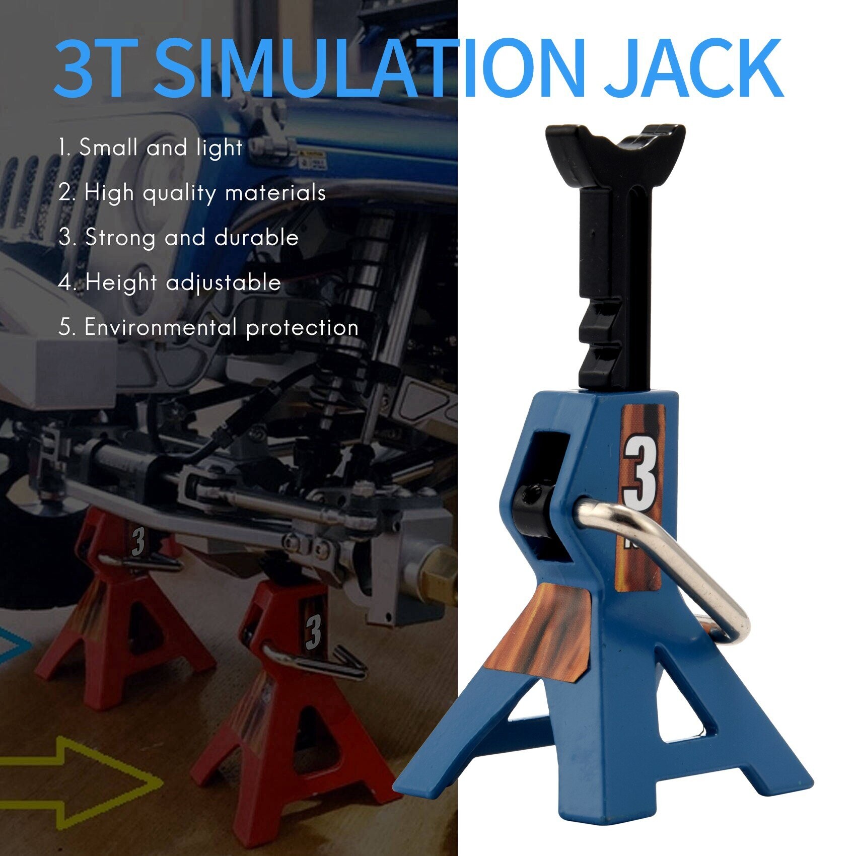 Toy Model 3 Ton Scale Model Axle Stand Lift Toys Heavy Duty Support ...