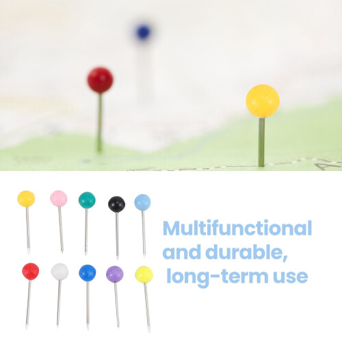 1000 Pcs Map Tacks Push Pins Plastic Head with Steel Point Cork,Board ...