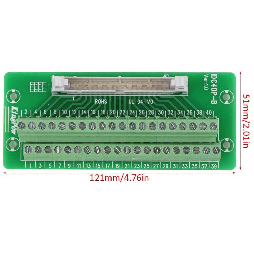 IDC40P 40Pin Connector Strip Breakout Board Terminal Block Plug PLC ...