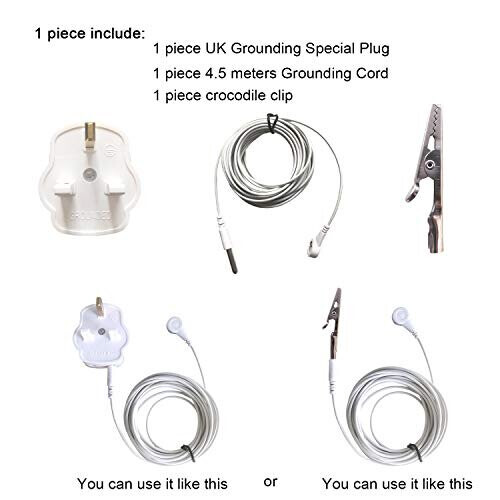 UK Standard Grounding Cord Cable Plug with Alligator Clip use for ...